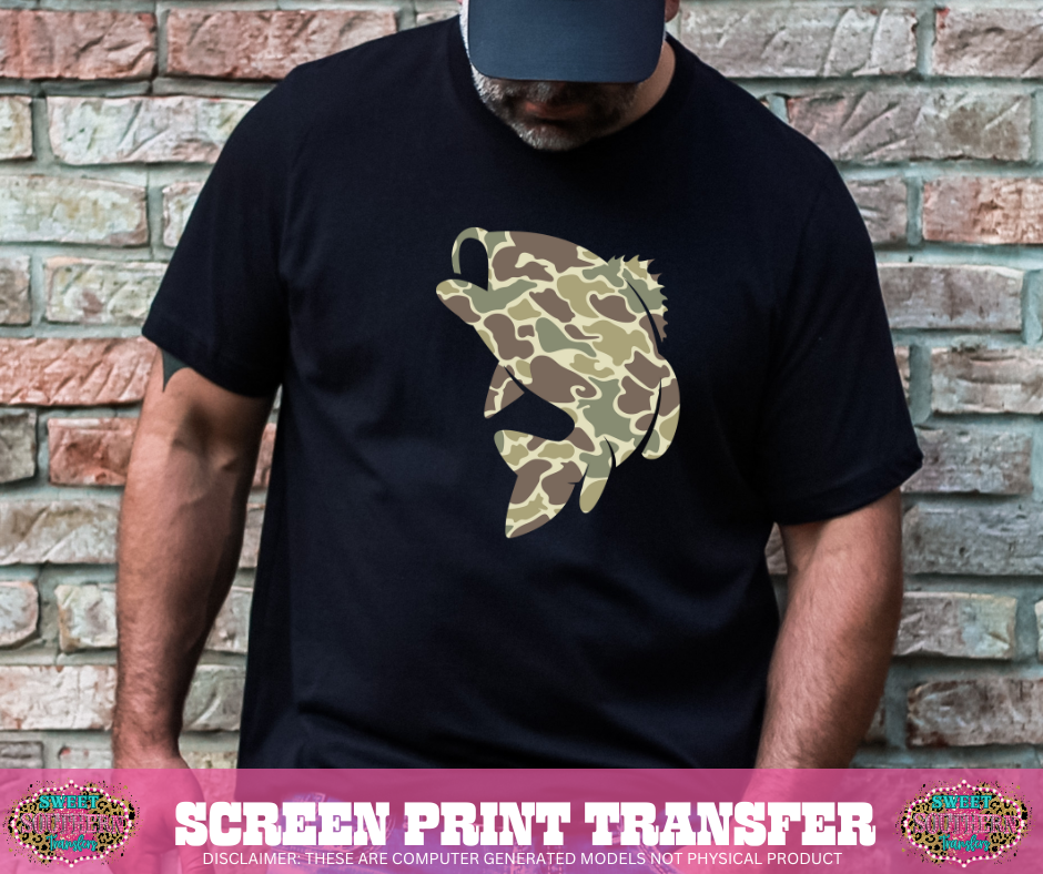 FULL COLOR SCREEN PRINT - CAMO FISH – Sweet Southern Transfers LLC