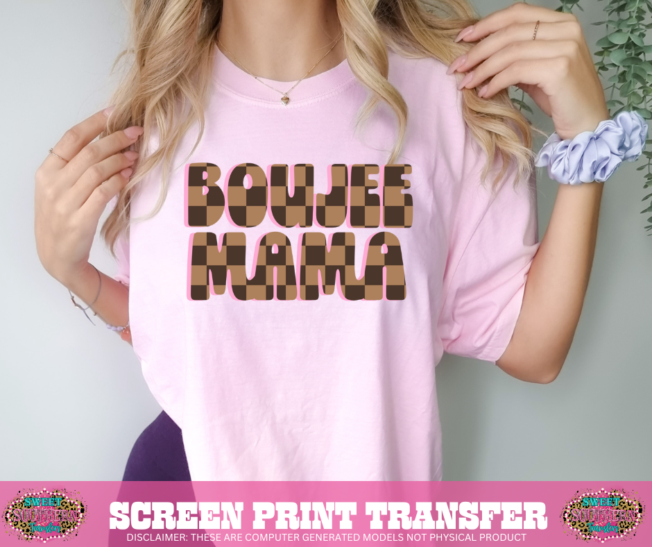 FULL COLOR SCREEN PRINT - BOUJEE MAMA – Sweet Southern Transfers LLC