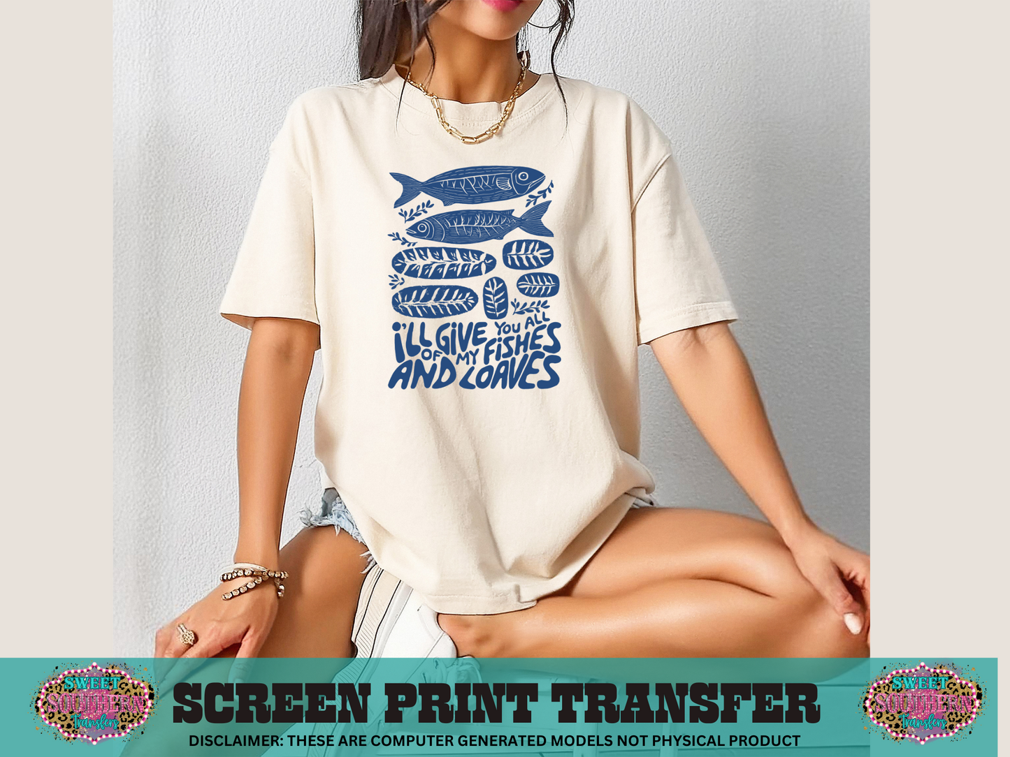 SINGLE COLOR SCREEN PRINT - FISHES – Sweet Southern Transfers LLC