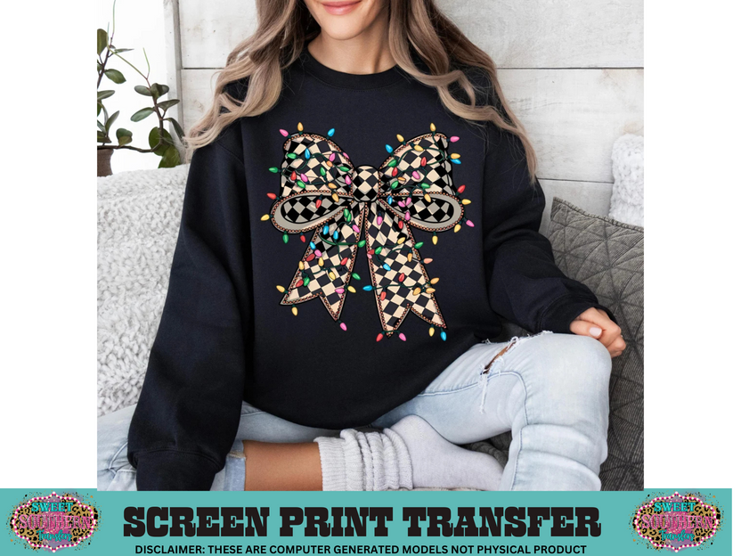 FULL COLOR SCREEN PRINT - CHECKERED LIGHTS – Sweet Southern Transfers LLC