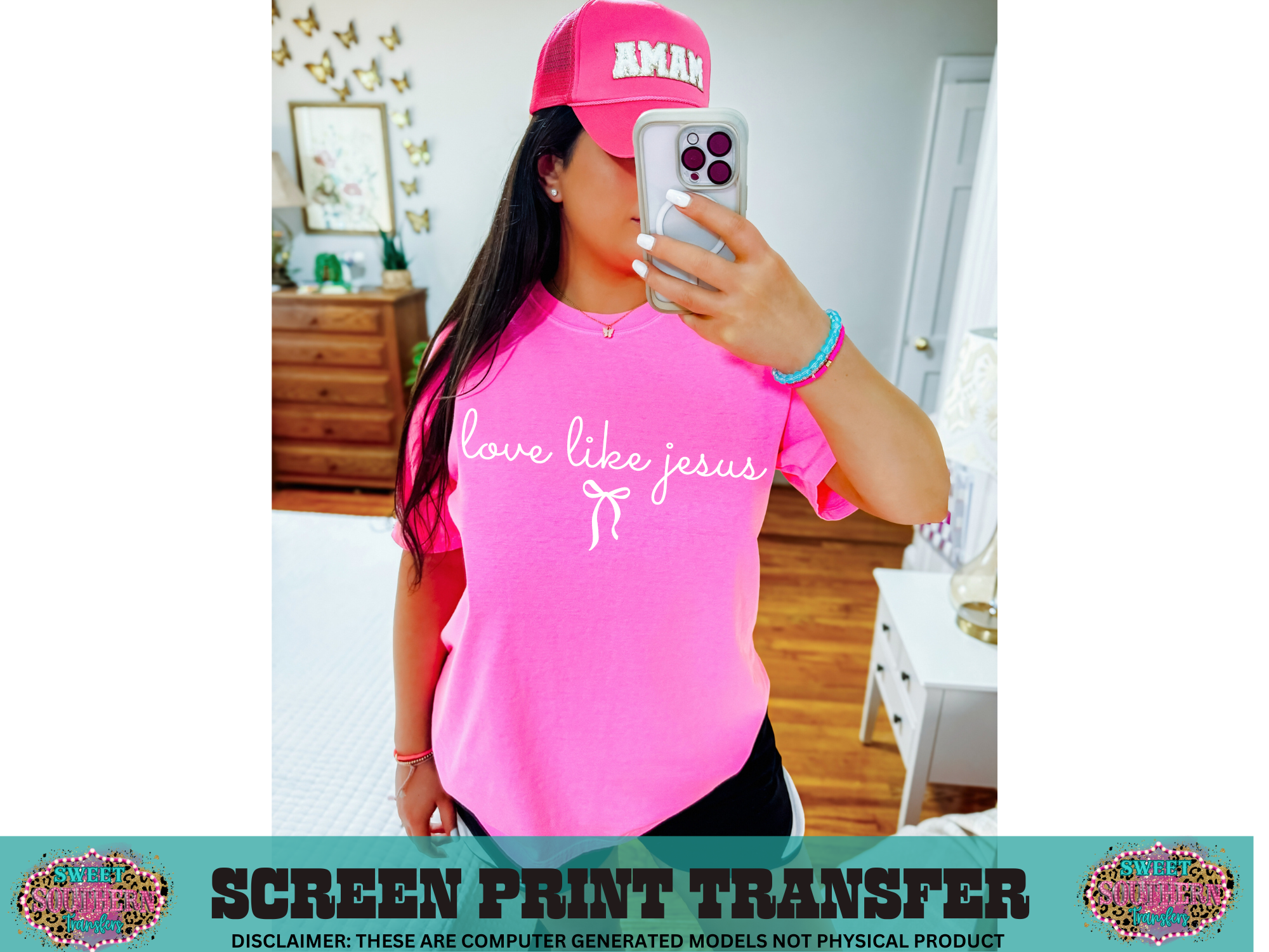 SINGLE COLOR SCREEN PRINT - LOVE LIKE JESUS BOW – Sweet Southern ...